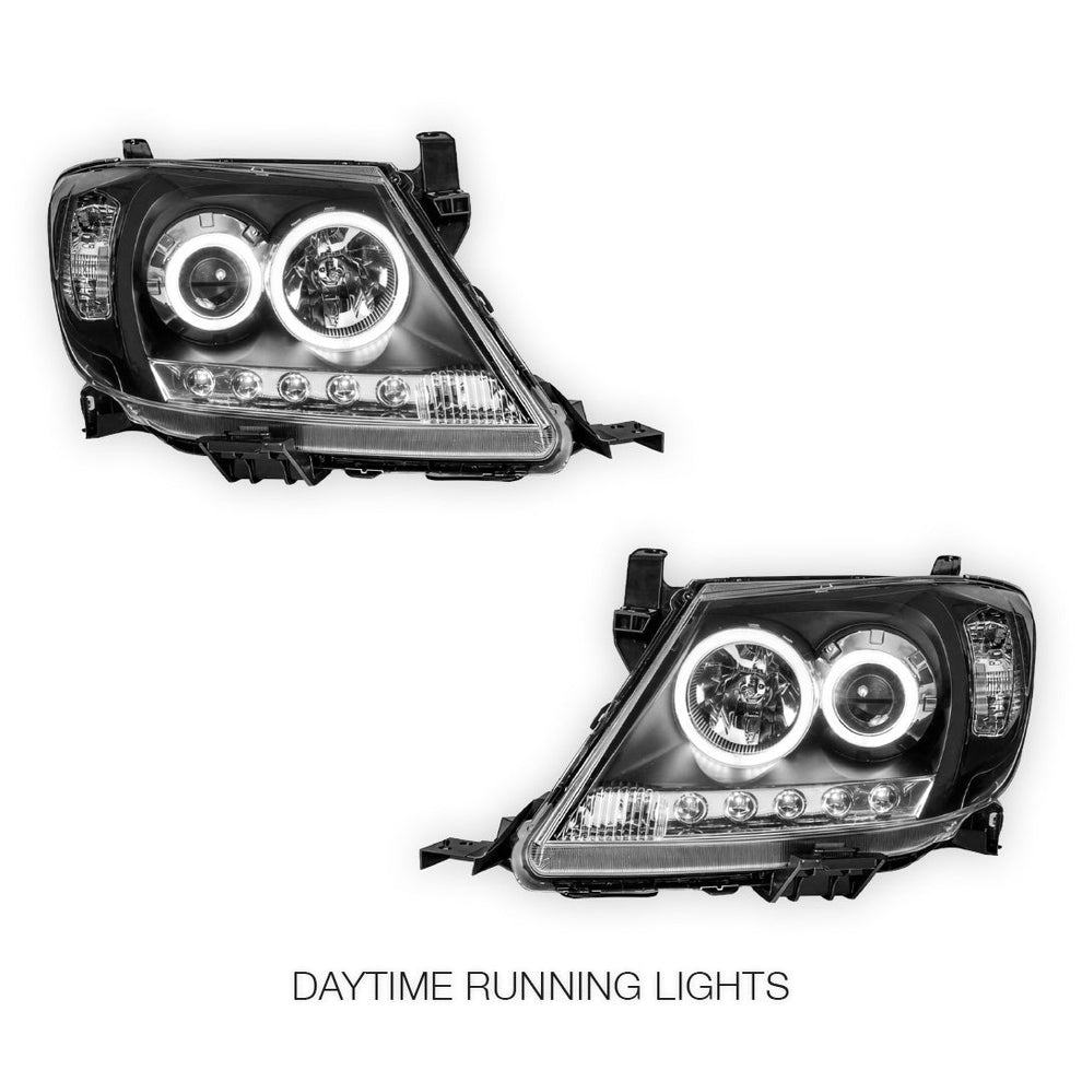 Toyota HiLux N70 (2005 - 2011) High Power LED DRL Angel Eyes Projector ...