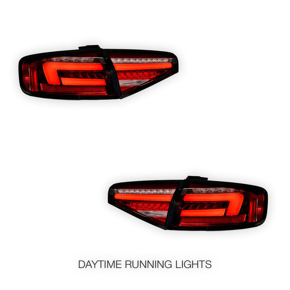 Audi A4 B8 (2012 - 2015) Clear Red Sequential 3D LED Stripe Tail Light ...