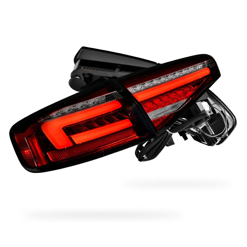 Audi S4 B8 (2012 - 2015) Clear Red Sequential 3D LED Stripe Tail Light ...