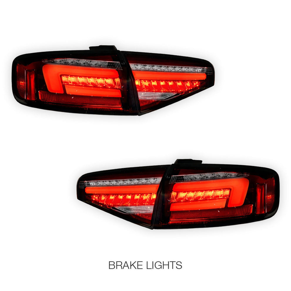 Audi S4 B8 (2012 - 2015) Clear Red Sequential 3D LED Stripe Tail Light ...