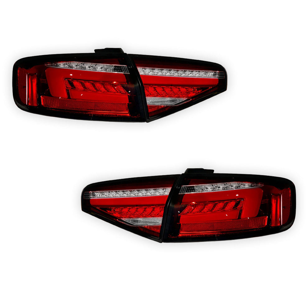Audi S4 B8 (2012 - 2015) Clear Red Sequential 3D LED Stripe Tail Light ...