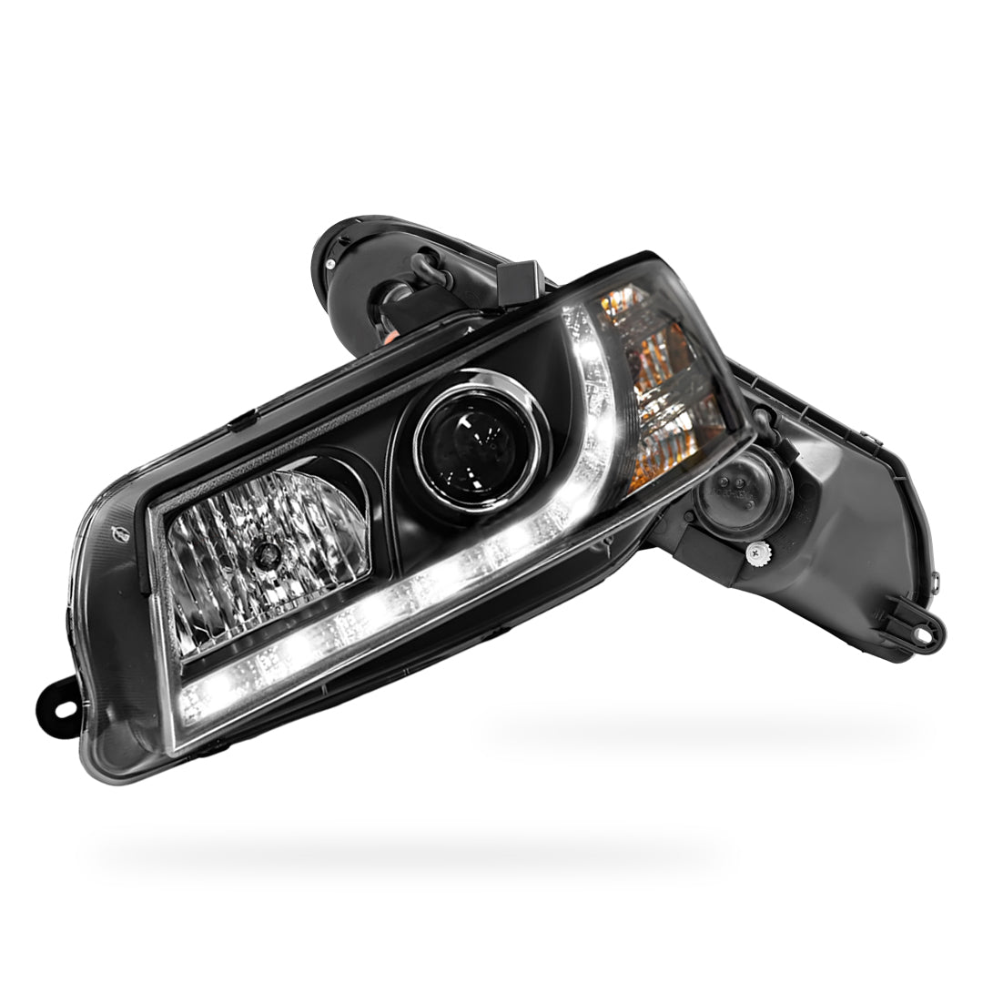 Holden Commodore VZ (2004 - 2007) Black DRL LED Projector Headlights L ...