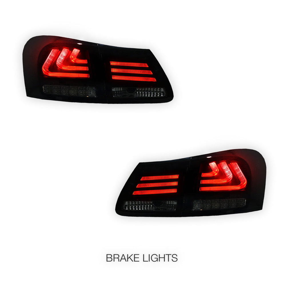 Lexus GS S190 (2005 - 2010) Smoked Red Sequential 3D LED Stripe Bar Ta ...