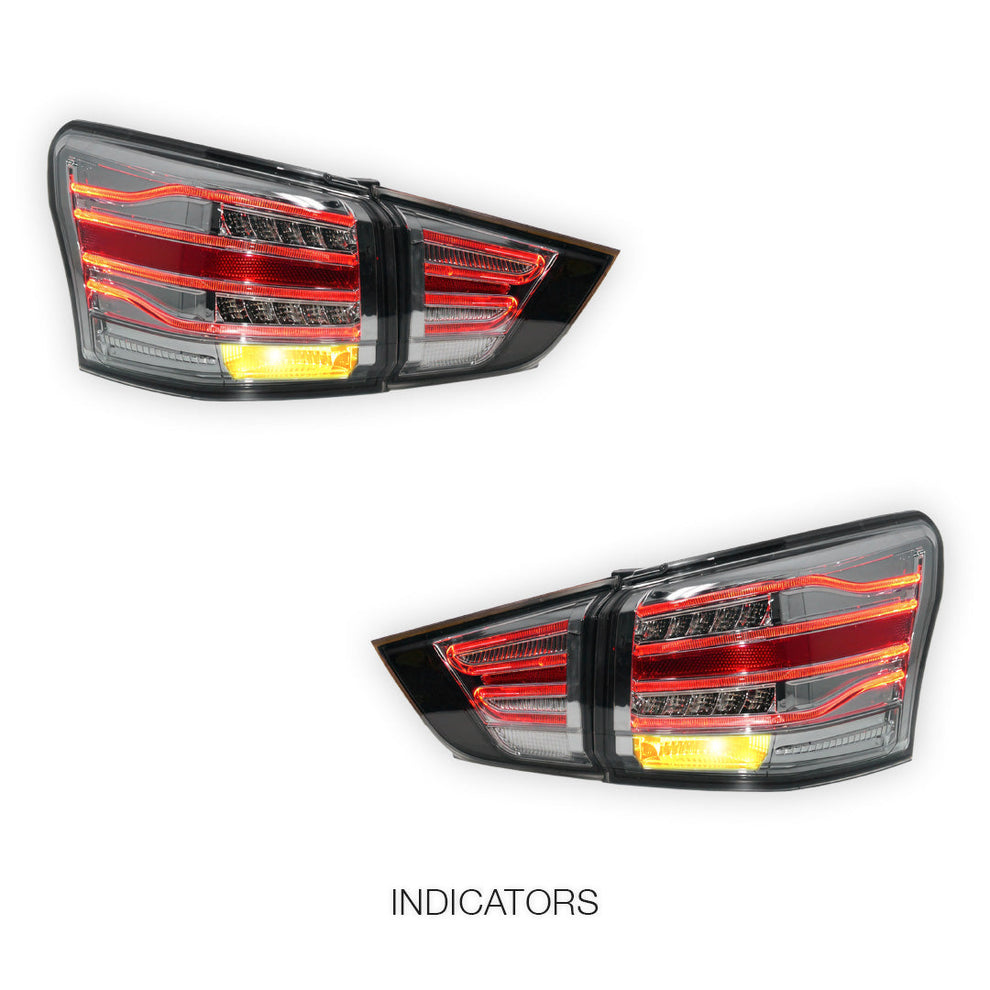 Isuzu MU-X (2013 - 2016) Smoked Black 3D LED Stripe Bar Tail Lights LH ...