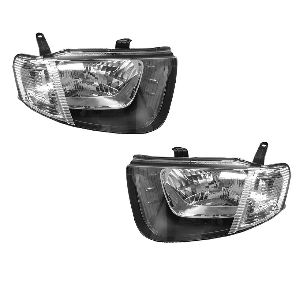 Mitsubishi Triton ML (2006 - 2009) Square Reflector Headlights LH + RH ...