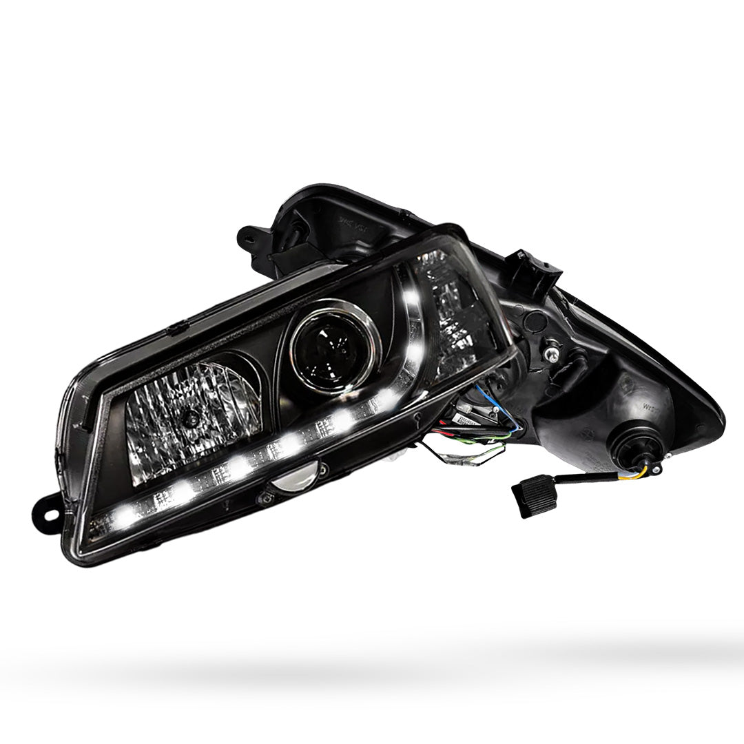 Holden Commodore VY (2002 - 2004) Black DRL LED Projector Headlights L ...