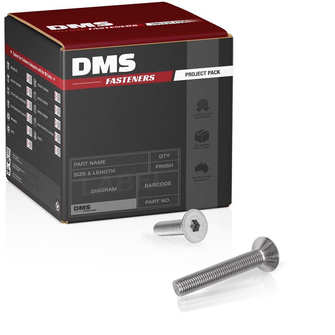 M6 x 12mm Flat Head Countersunk Socket Screw Allen G304 Stainless Stee ...