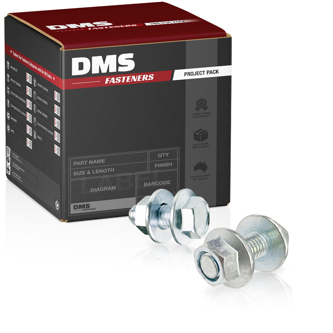 M12 x 30mm 1.75p Purlin Flanged Hex Bolt High Tensile Class 8.8 Zinc ...