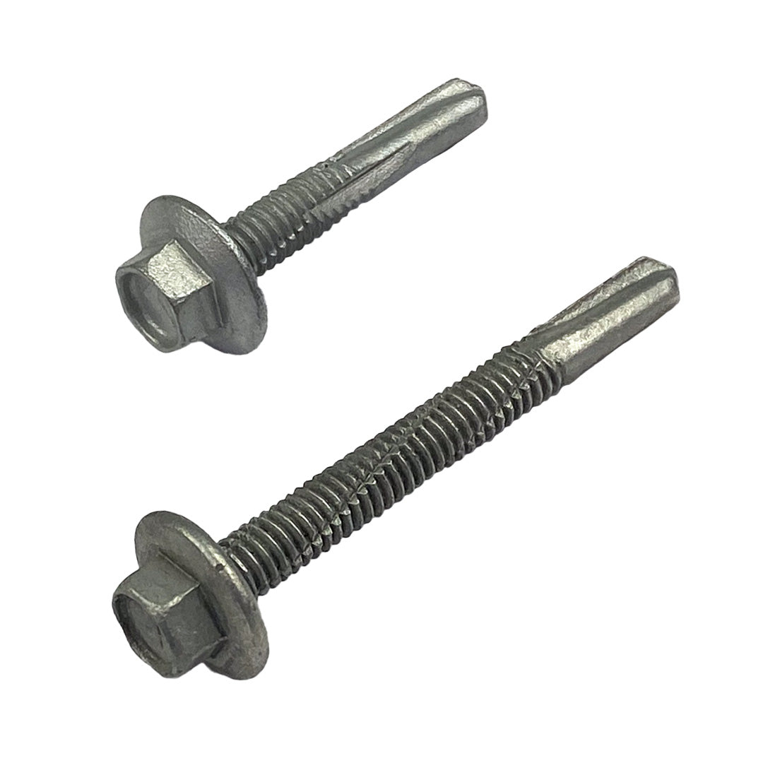 12g-24 x 50mm Series 500 Tek Screw Hex No 5 Extended Point Galvanised ...