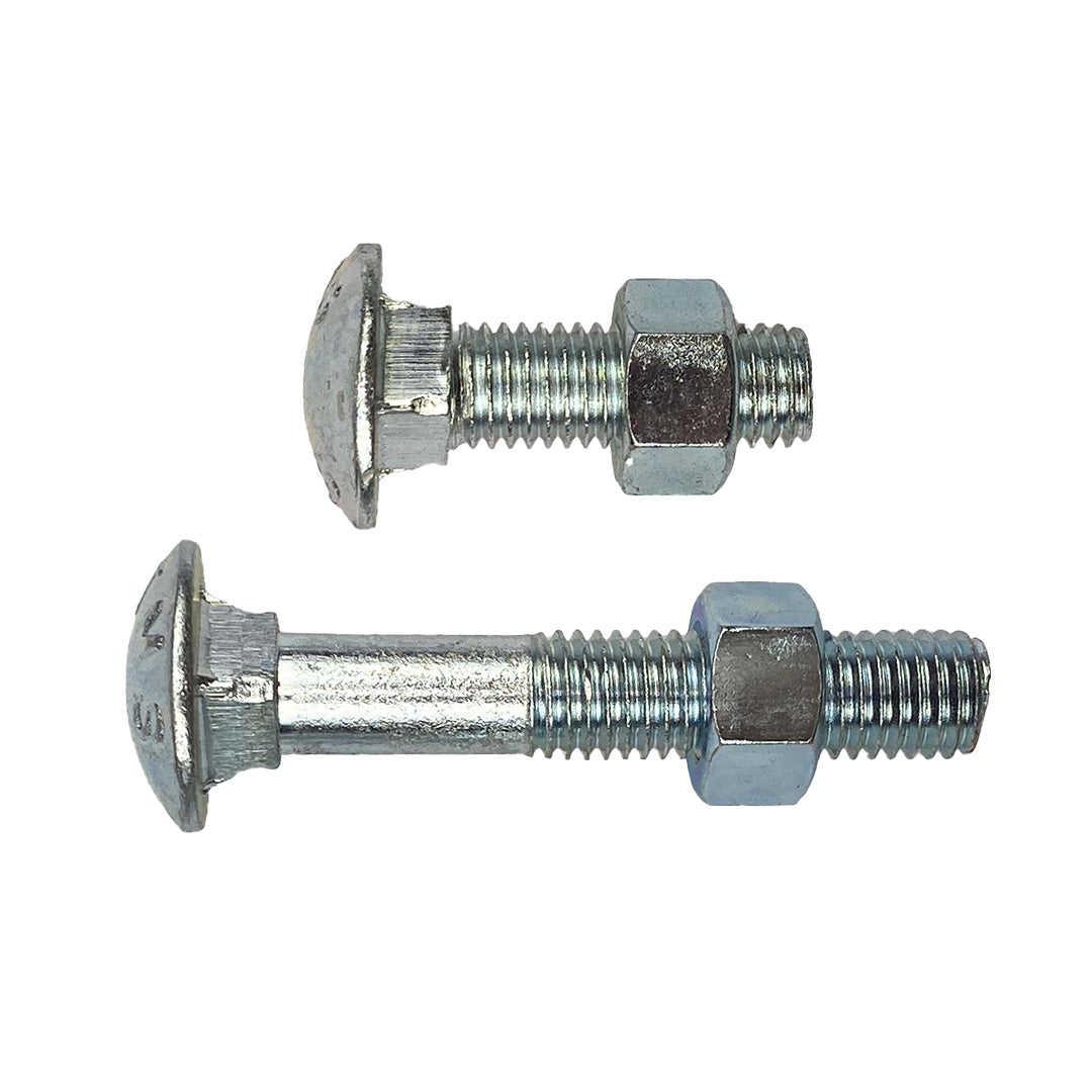 M8 x 50mm Cup Head Bolt & Nut Class 4.6 Zinc (Full Thread) – DMS Fasteners