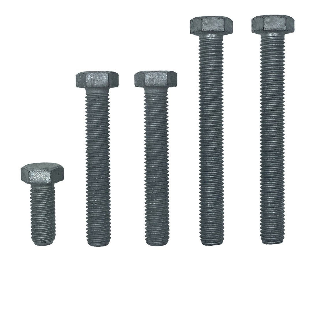 M20 x 100mm 2.50p Metric Coarse Hex Set Screw Mild Steel Class 4.6 Gal ...