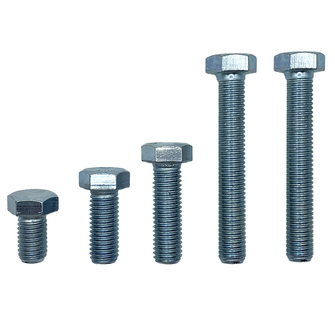 M20 x 130mm 2.50p Metric Coarse Hex Set Screw Mild Steel Class 4.6 Zin ...