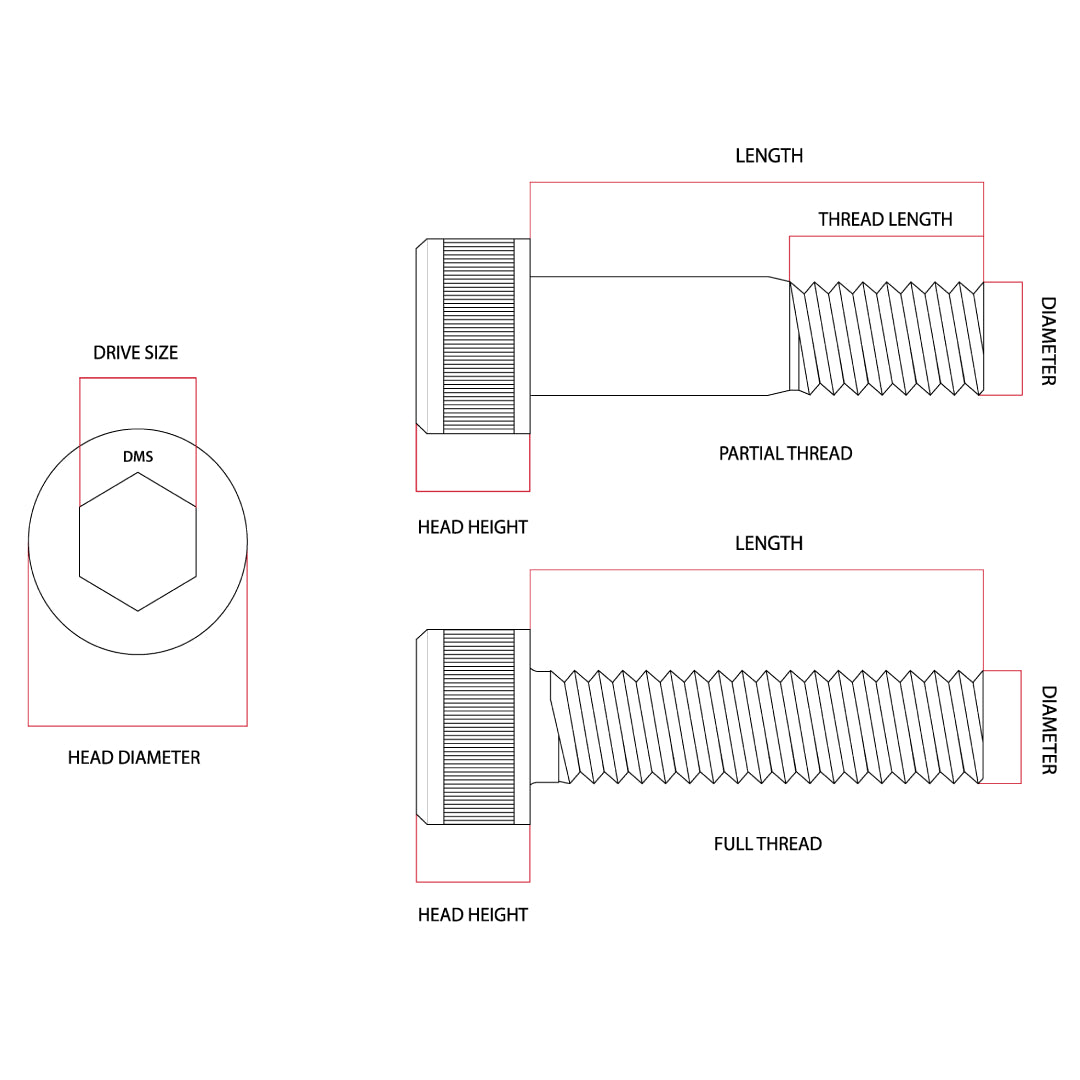M6 x 30mm Socket Head Cap Screw Allen G304 Stainless Steel – DMS Fasteners