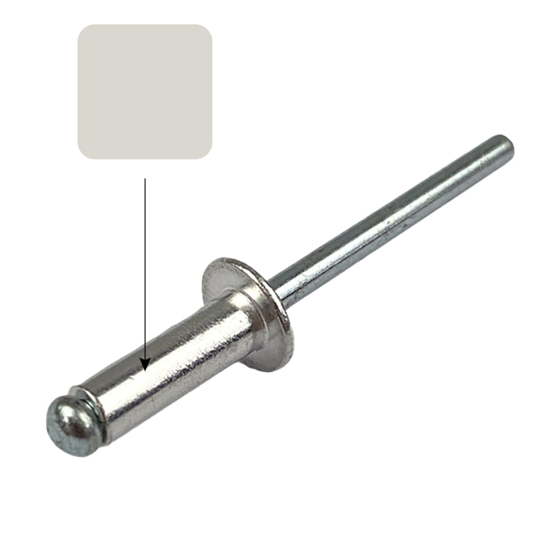 Surfmist (Off White) AS4-3 Rivet Dome Pop Blind (3.2mm x 8mm) Aluminiu ...